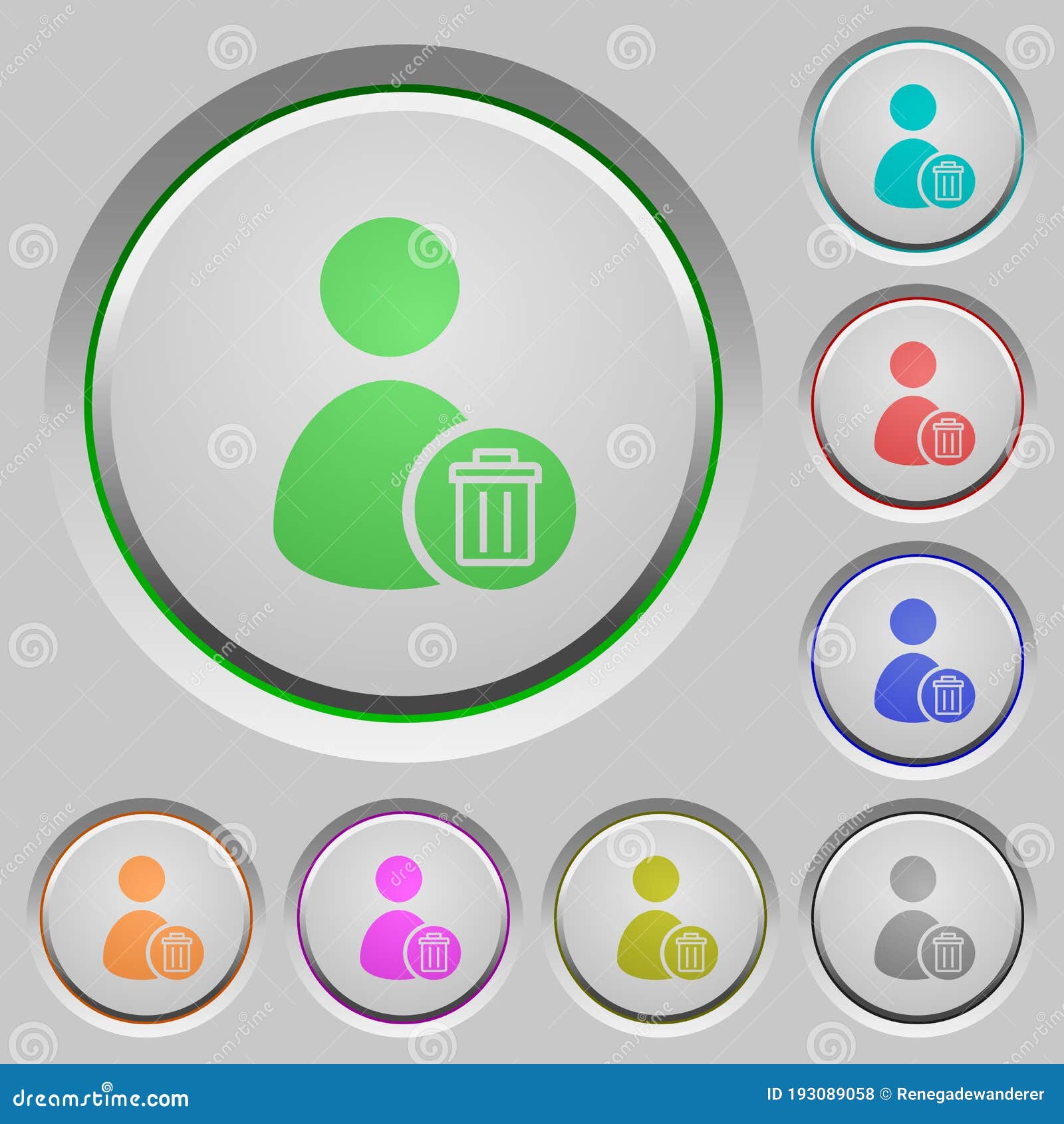 Delete User Account Push Buttons Stock Vector - Illustration of account ...