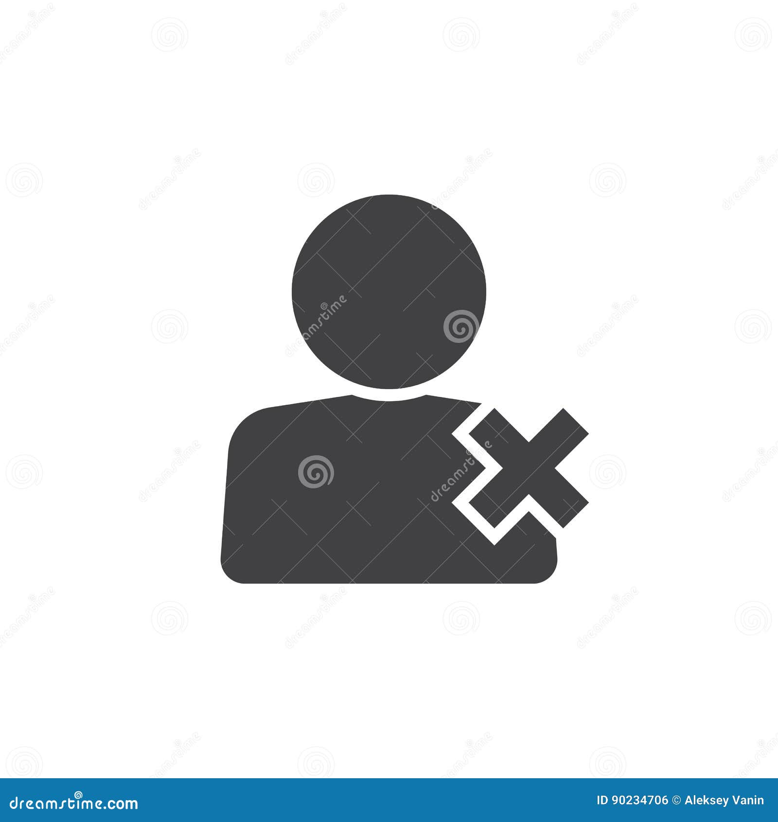 Delete User Icon , Remove Account Solid Logo Illustration, Stock ...