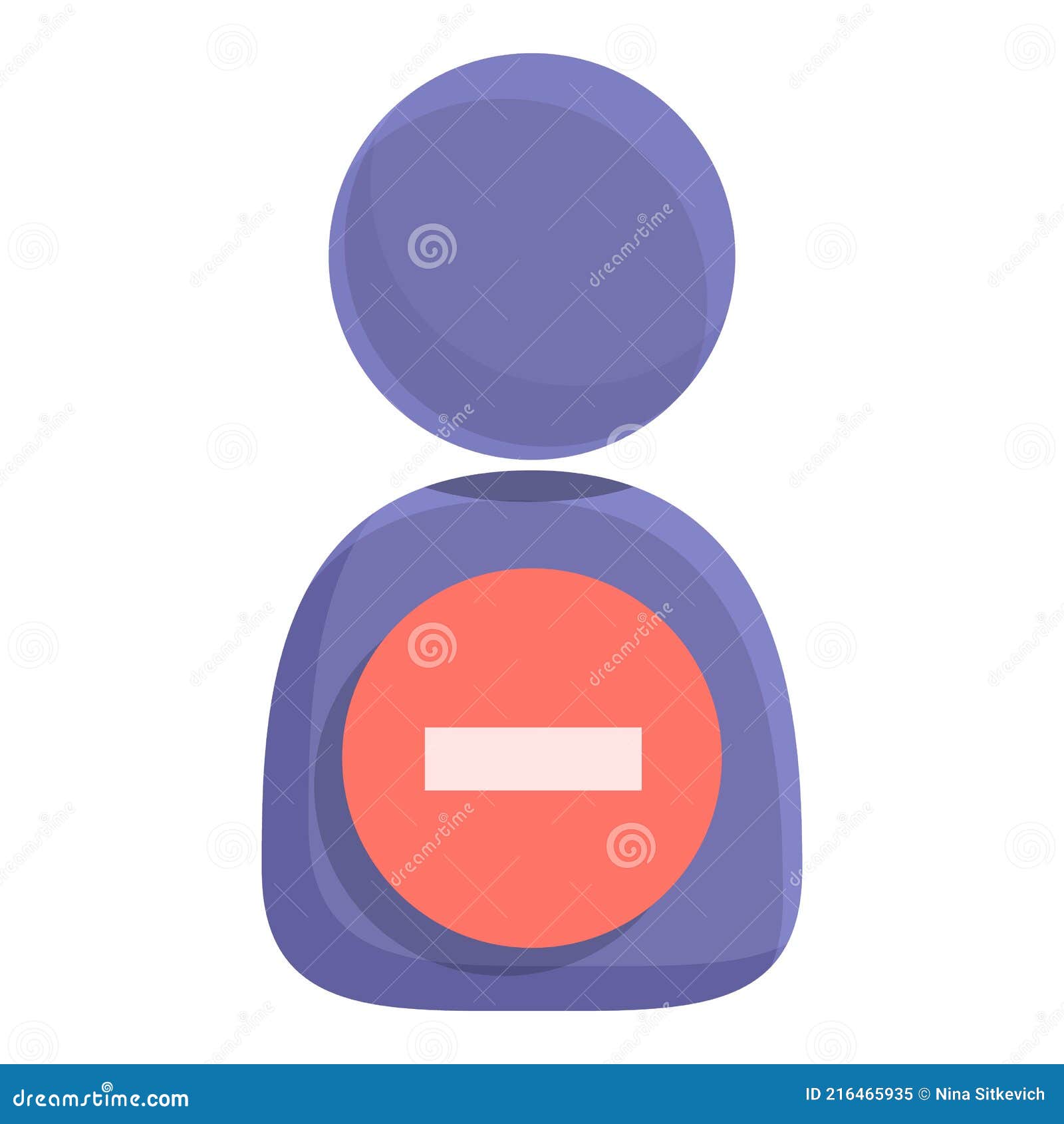 Delete User Permanently Icon, Cartoon Style Stock Vector - Illustration ...