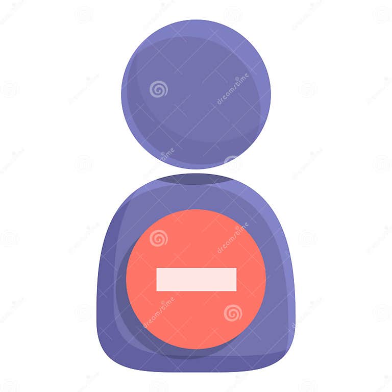 Delete User Permanently Icon, Cartoon Style Stock Vector - Illustration ...
