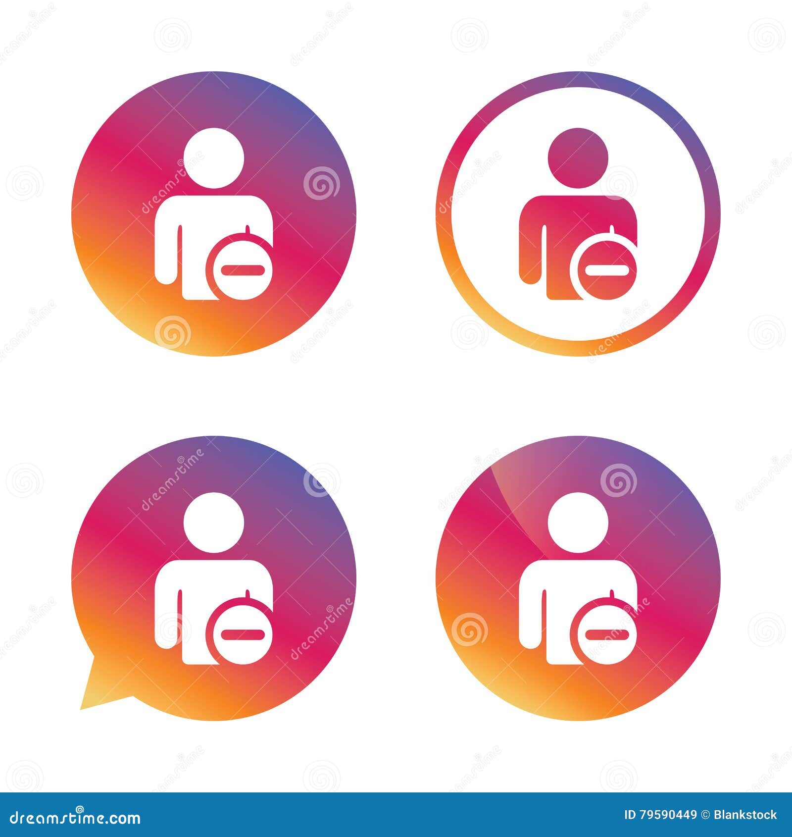 Delete User Sign Icon. Remove Friend Symbol Stock Vector - Illustration ...