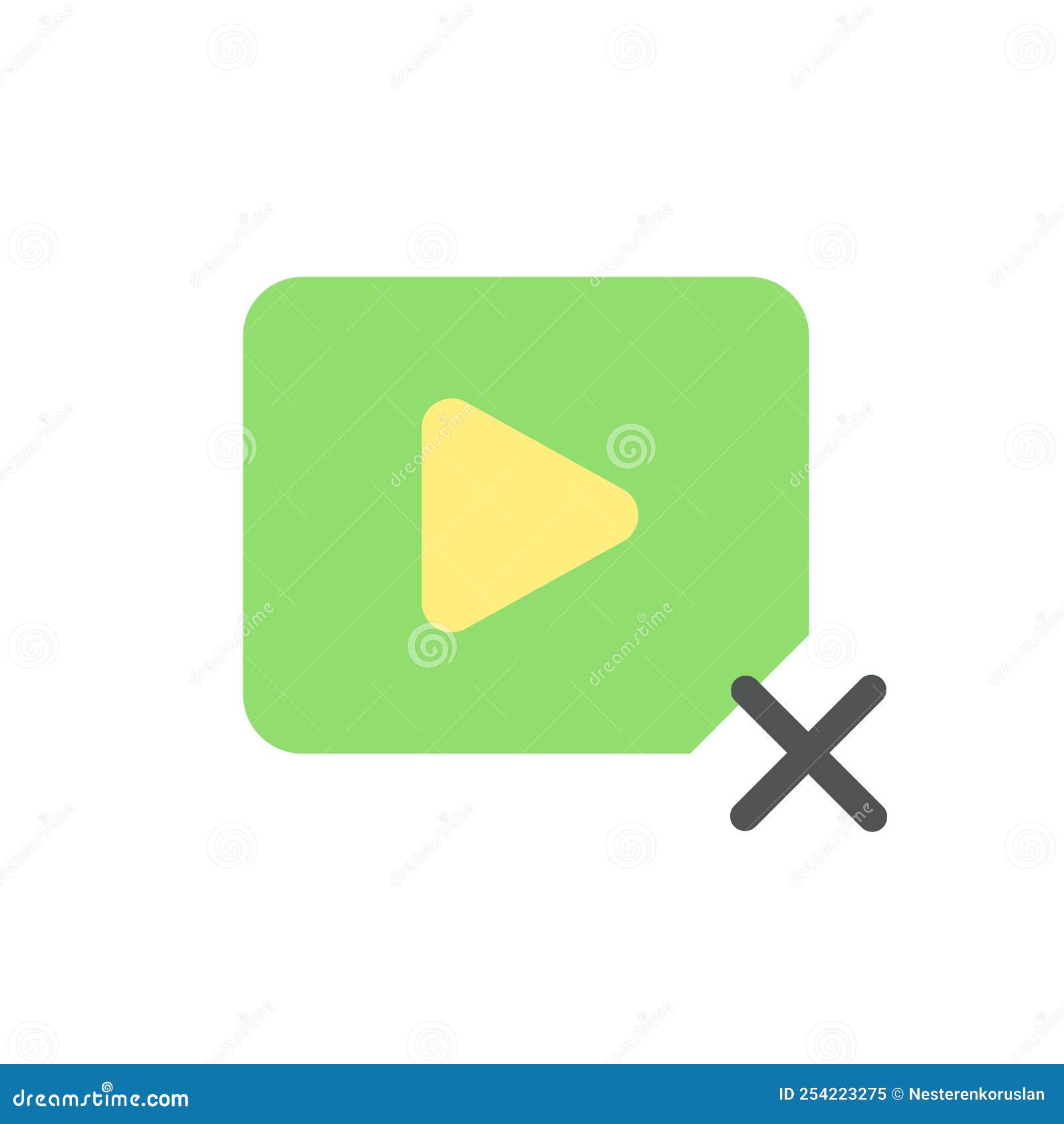 Delete Video Flat Color Ui Icon Stock Vector - Illustration of filled ...