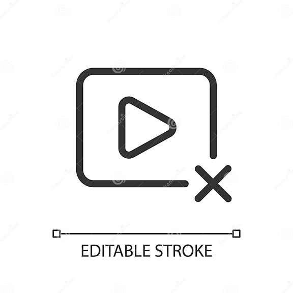 Delete Video Pixel Perfect Linear Ui Icon Stock Vector - Illustration of mobile, play: 254029502