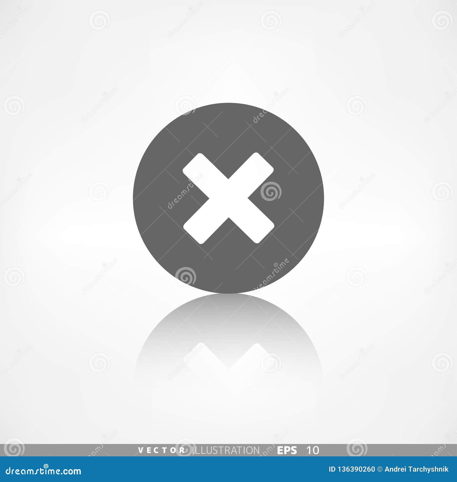 Delete Web Icon. Close Symbol. Stock Vector - Illustration of gray ...