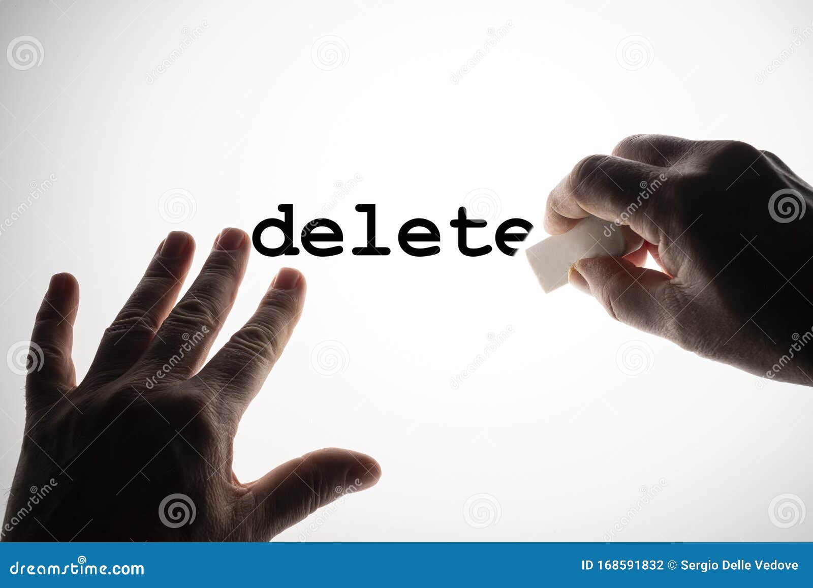 Delete word erased stock photo. Image of eraser, ideas - 168591832