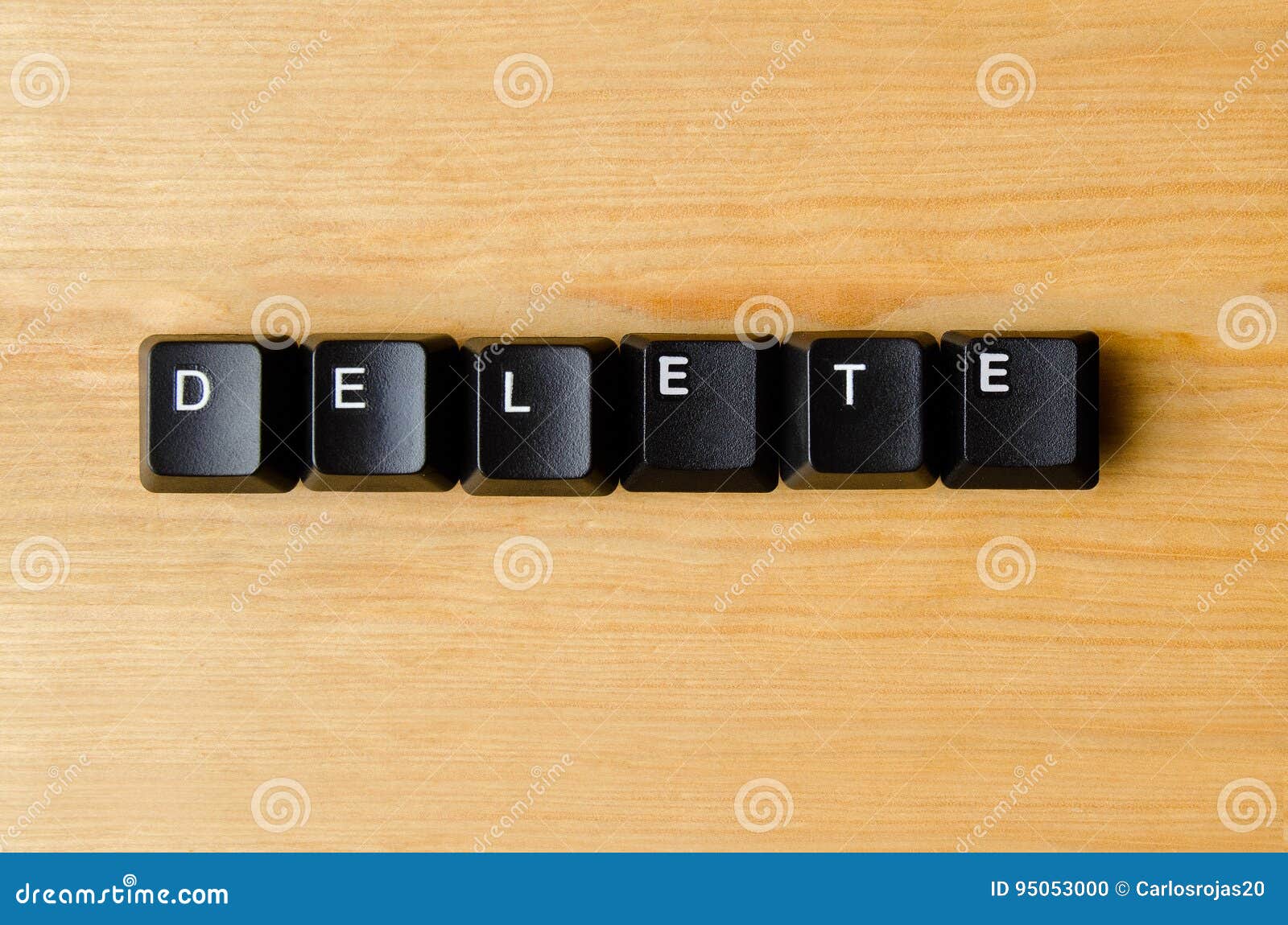 Delete word stock photo. Image of delete, alphabet, text - 95053000