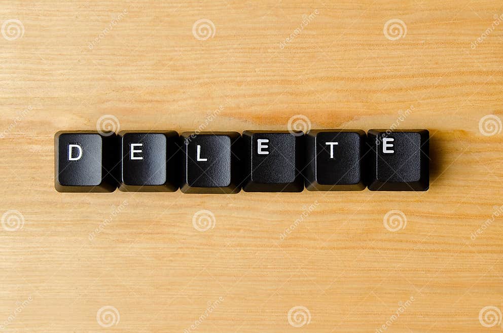 Delete word stock photo. Image of delete, alphabet, text - 95053000