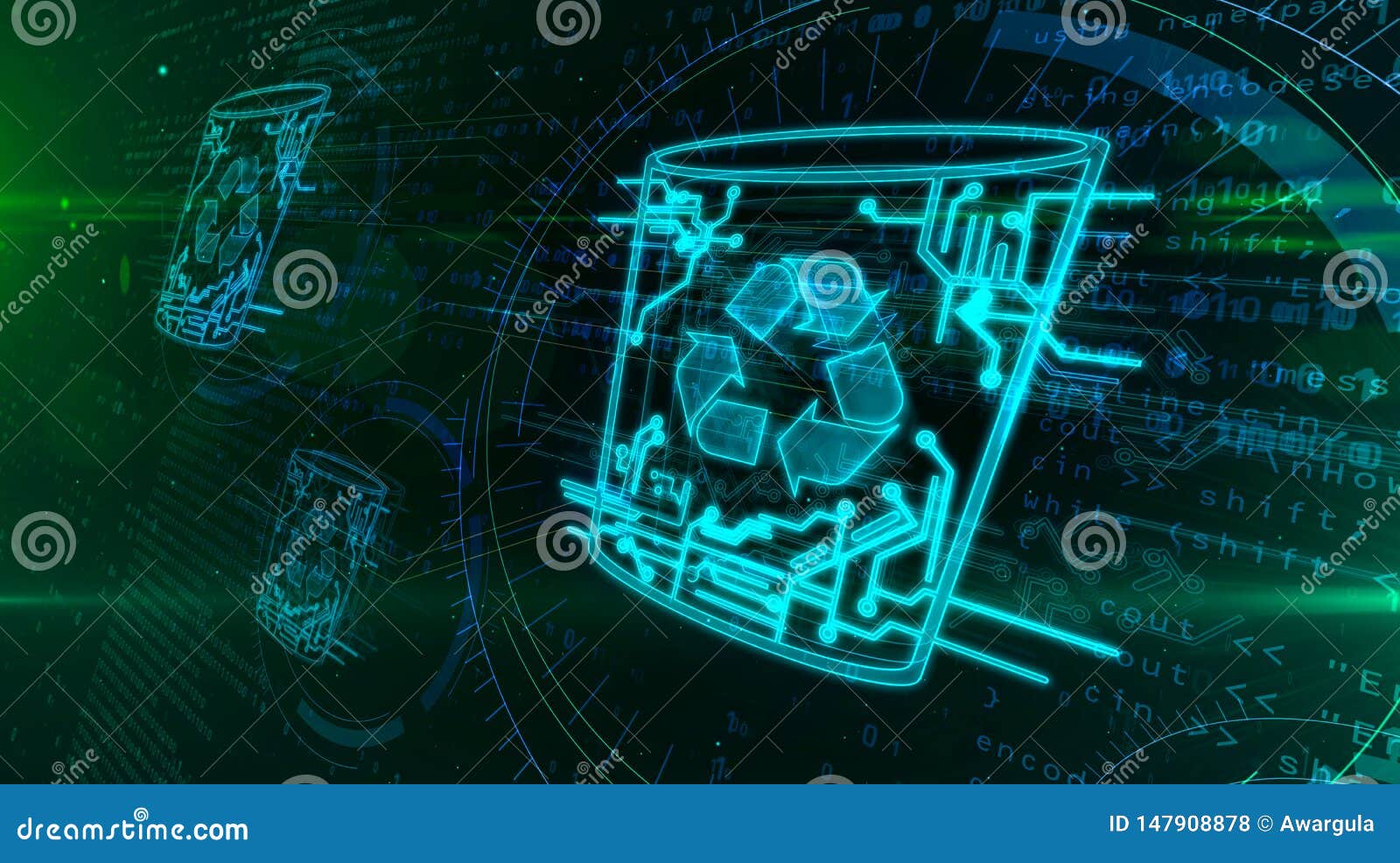 Deleting Data with Computer Trash 3d Illustration Stock Illustration ...