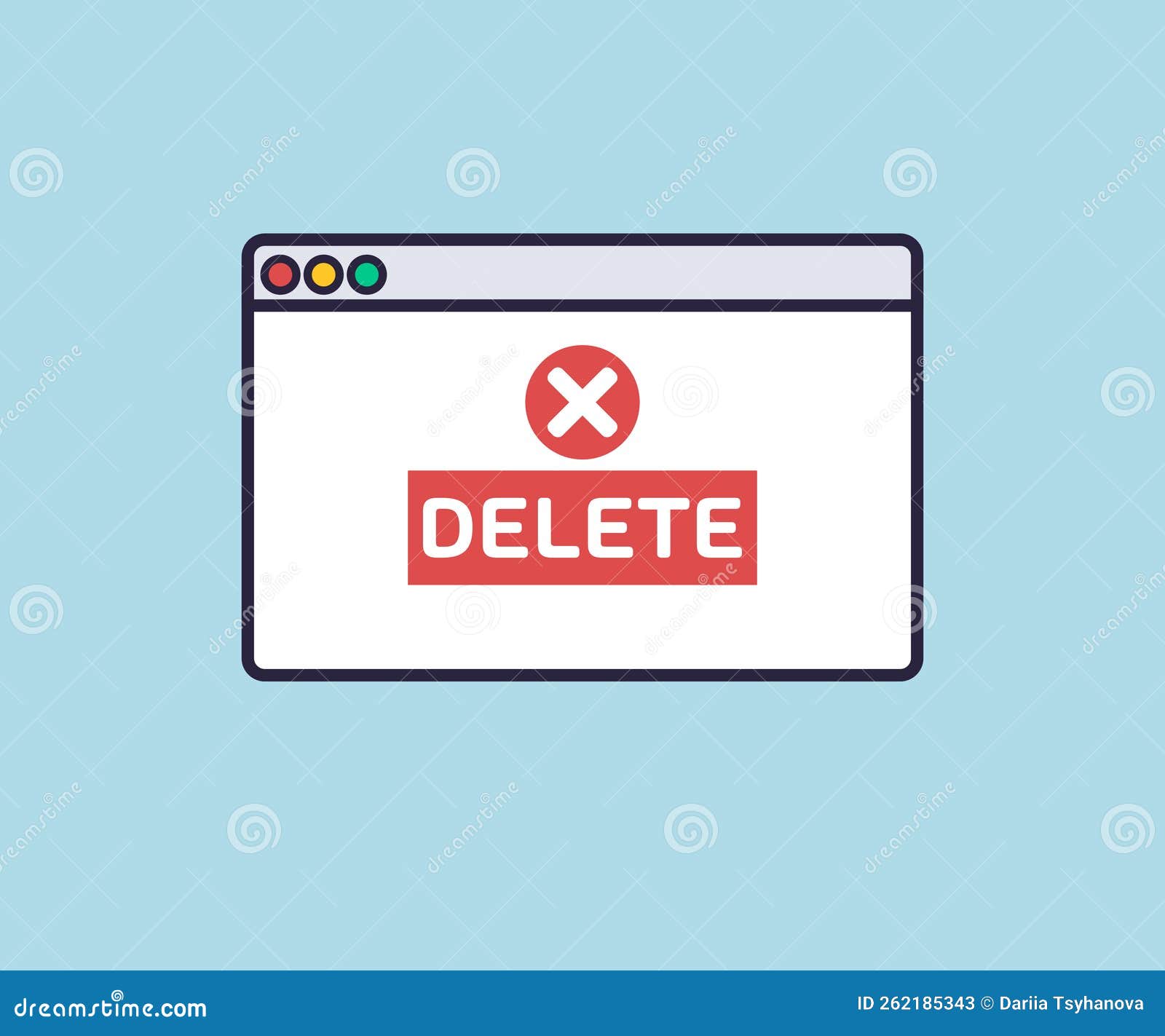 Deleting Process. Simple Browser Window Logo Design. Website Page ...
