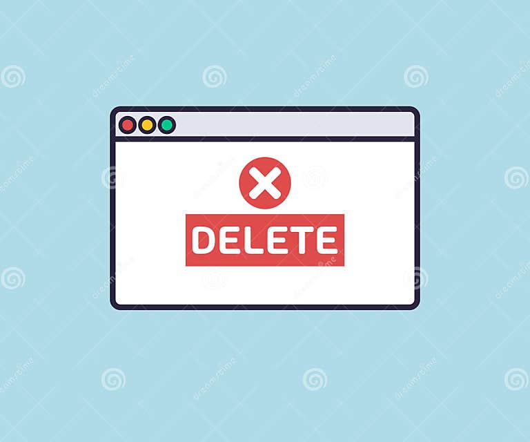 Deleting Process. Simple Browser Window Logo Design. Website Page ...