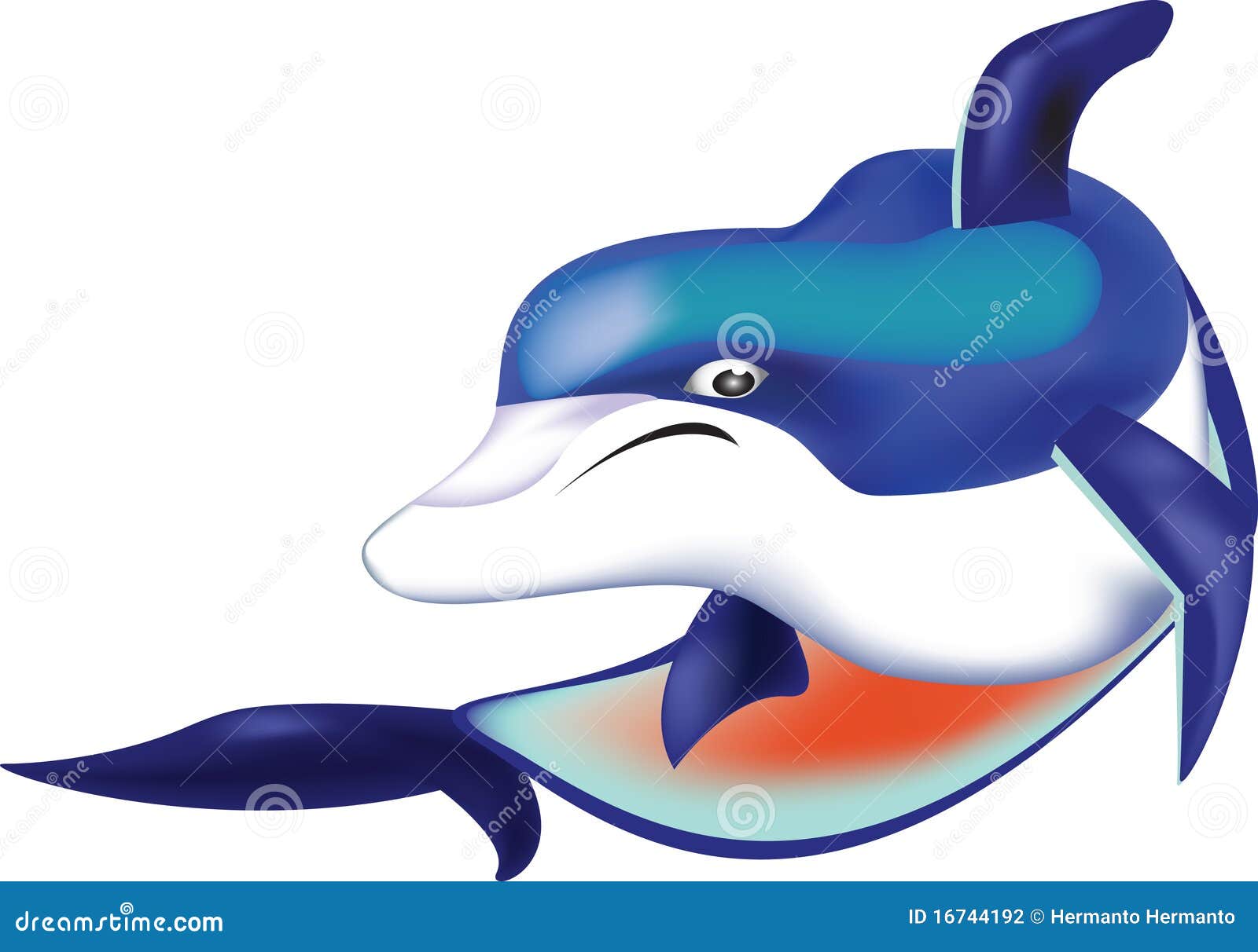 Delfín ilustración del vector. Ilustración de acuático - 16744192