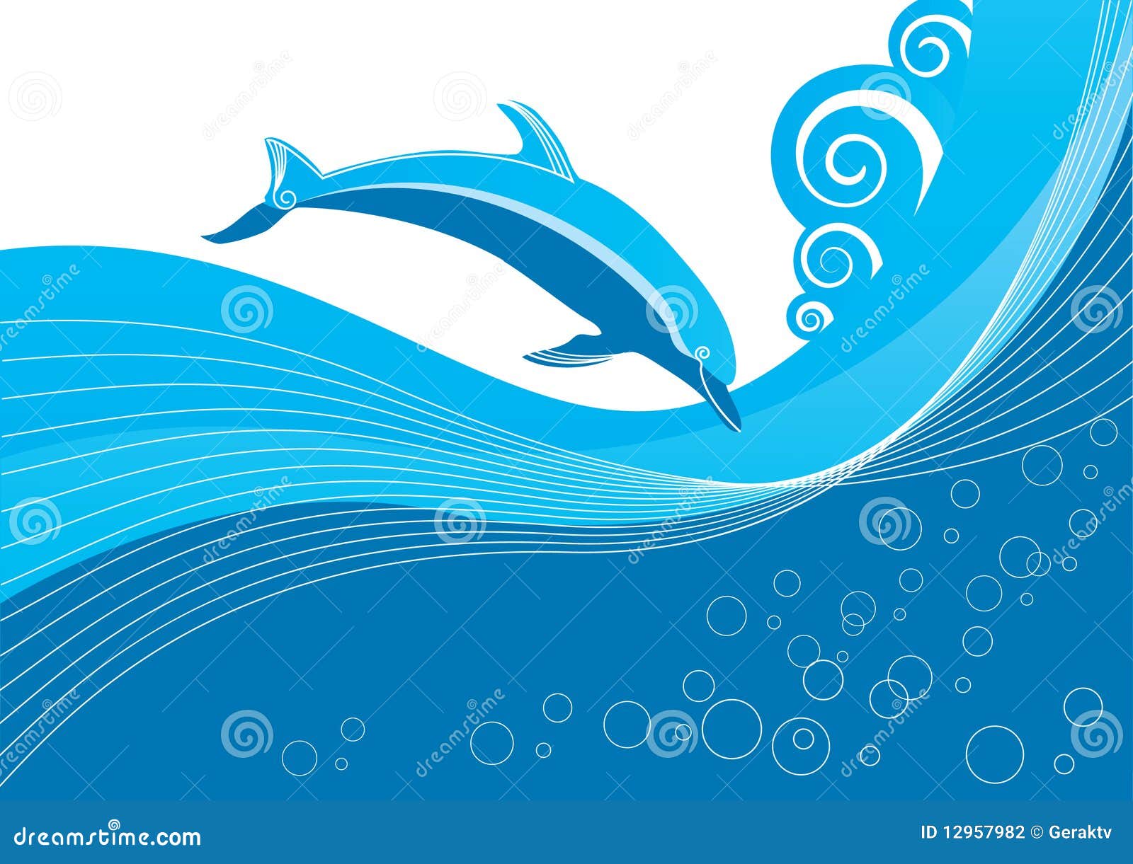 Delfín del azul del vector ilustración del vector. Ilustración de azul ...