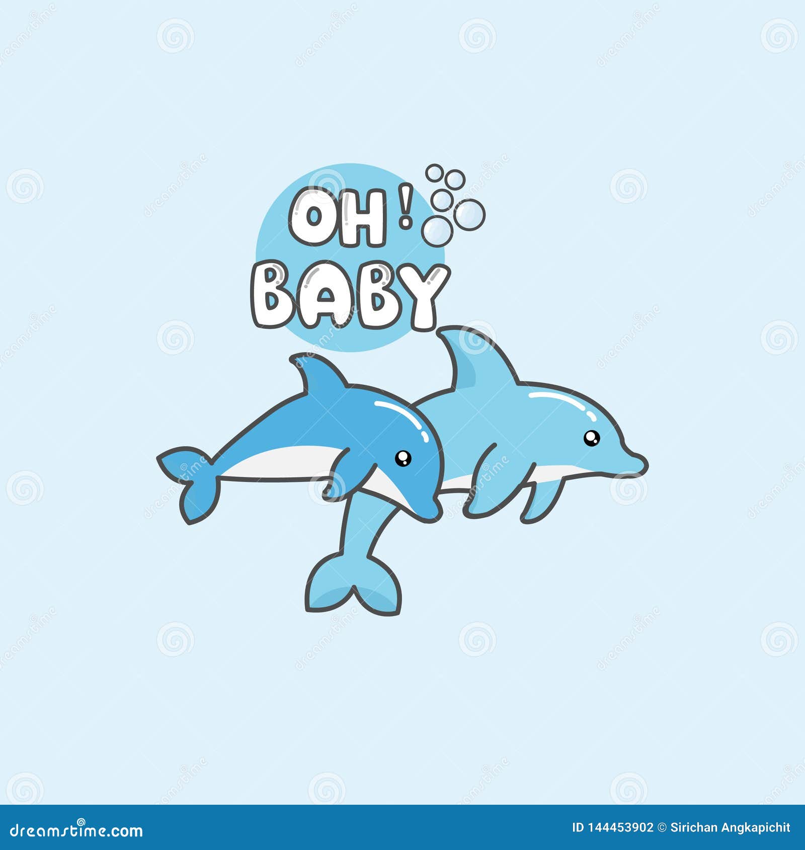 Delf?n De La Historieta Y Ejemplo Lindos Del Vector Del Beb? Ilustración del Vector ...