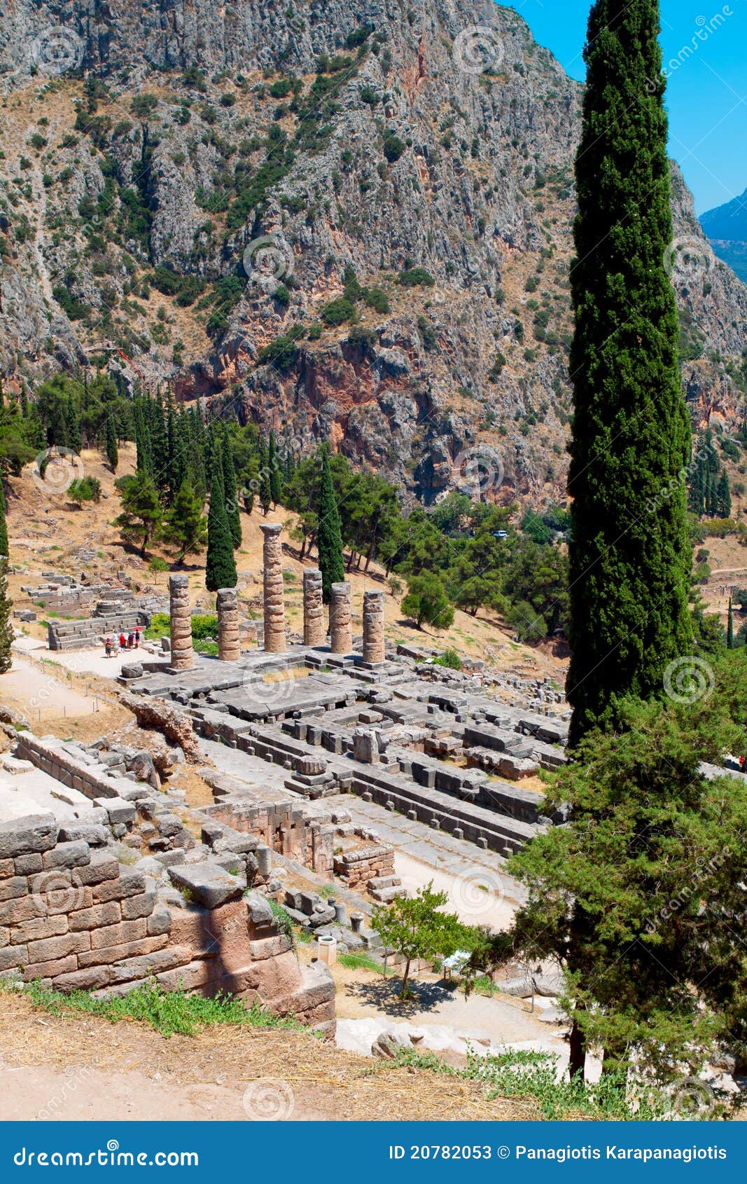 Delfoi Archaeological Site in Greece Stock Image - Image of pillars ...