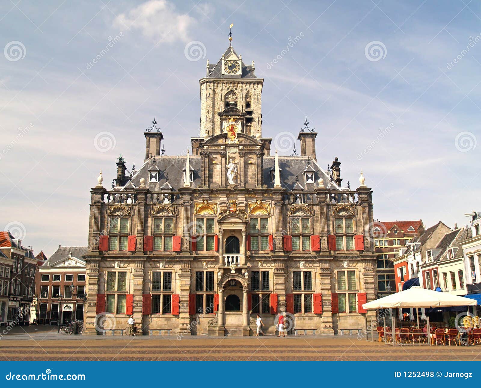 Delft city townhall stock photo. Image of bridge, baroque - 1252498