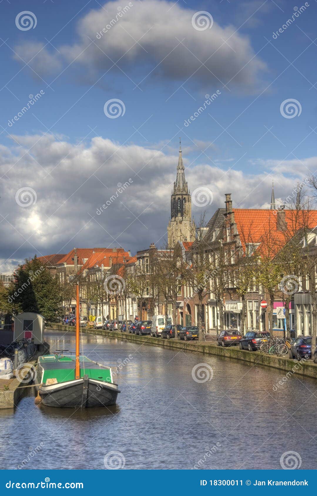 Delft, Holland stock image. Image of street, canal, church - 18300011