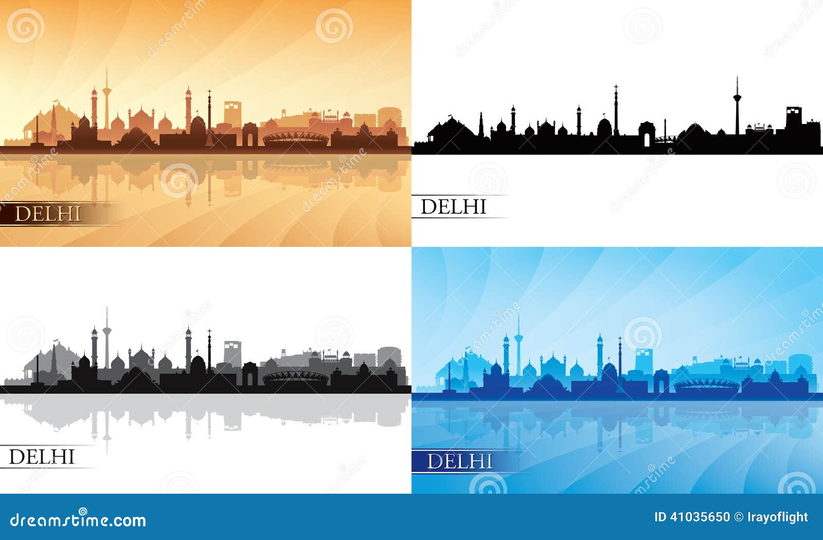 New Delhi City Skyline Horizontal Banner. Vector Illustration ...