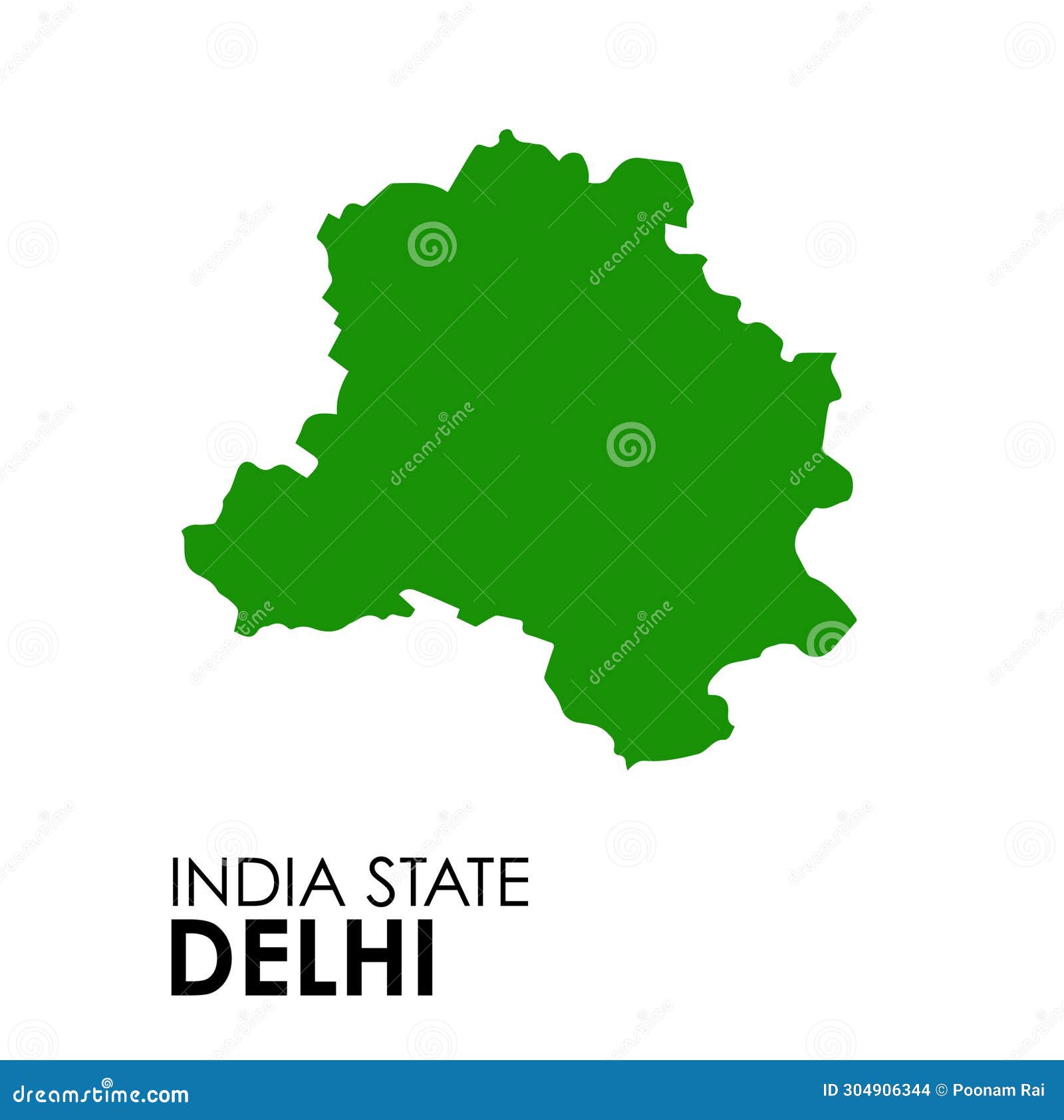 Delhi Map of Indian State. Delhi Map Vector Illustration Stock ...
