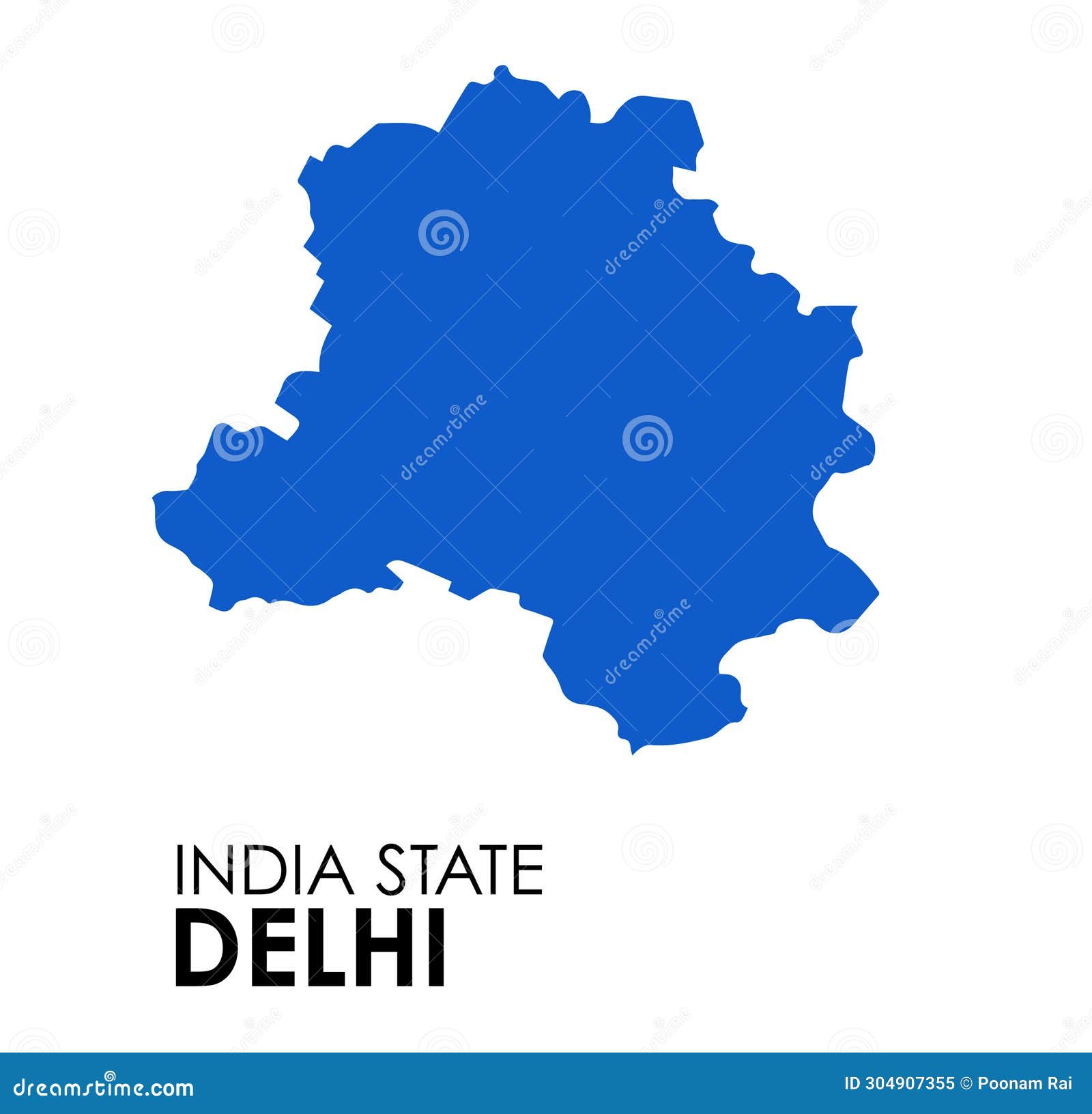 Delhi Map of Indian State. Delhi Map Vector Illustration Stock ...