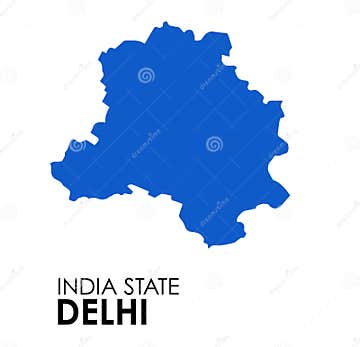 Delhi Map of Indian State. Delhi Map Vector Illustration Stock ...