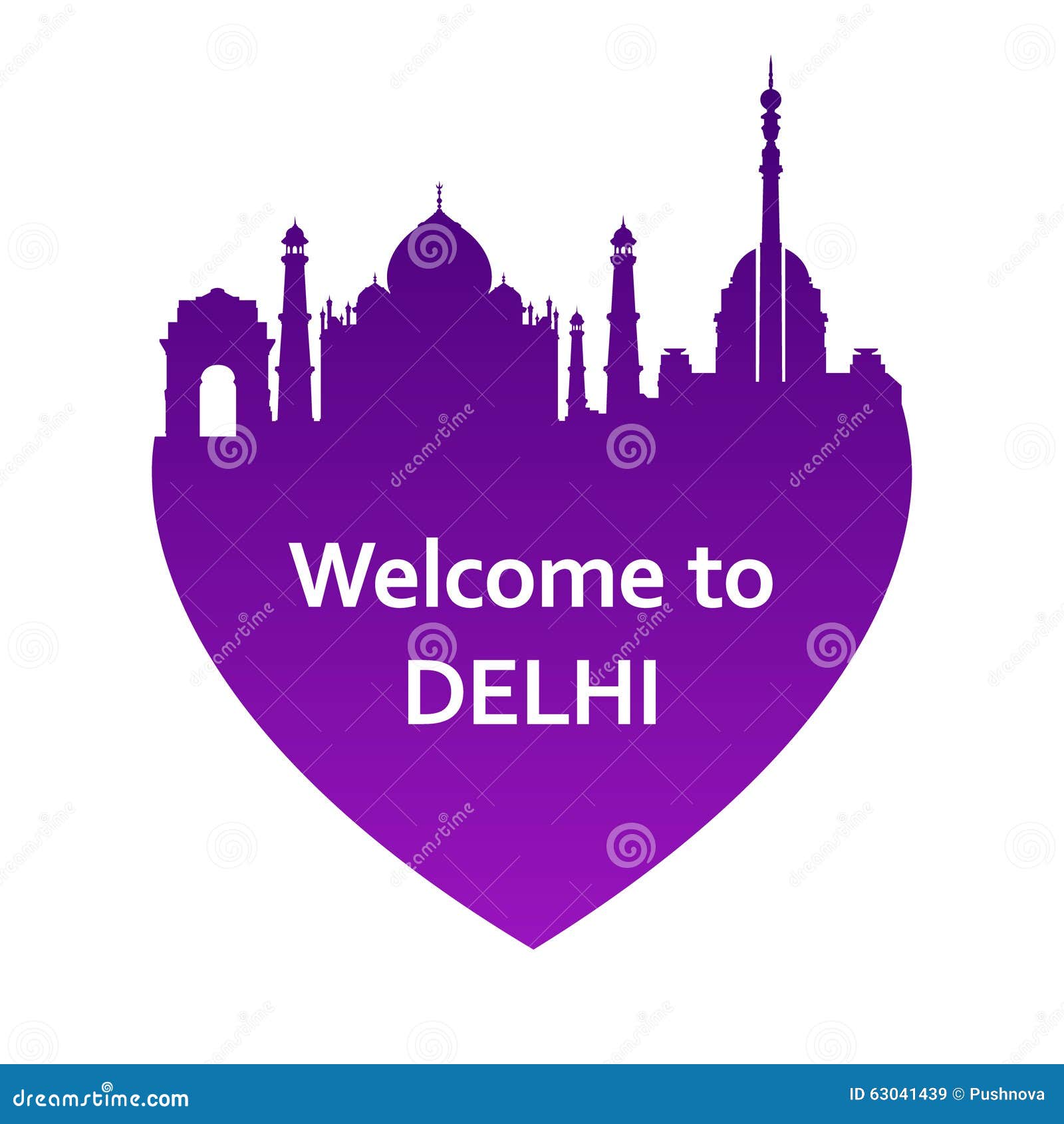 Delhi stock vector. Illustration of background, built - 63041439