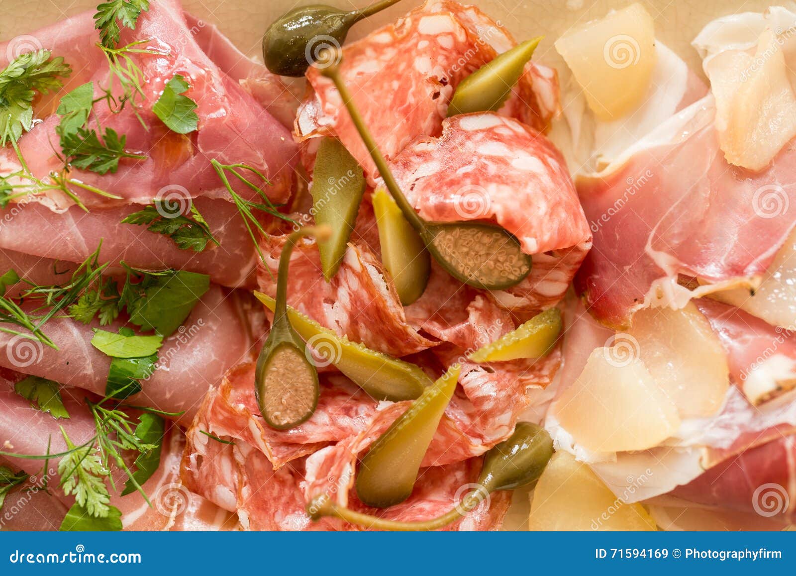 Deli or Lunch Meat and Greens Stock Image - Image of slice, sliced ...