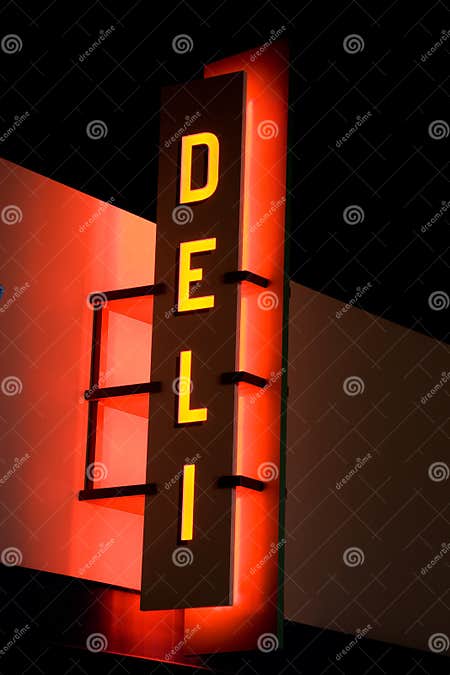 Deli Sign Glowing stock image. Image of establishment - 7395571