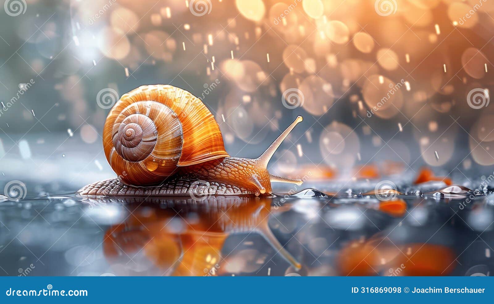 Deliberate Snail Progression Photorealistic Masterpiece in Low Angle ...