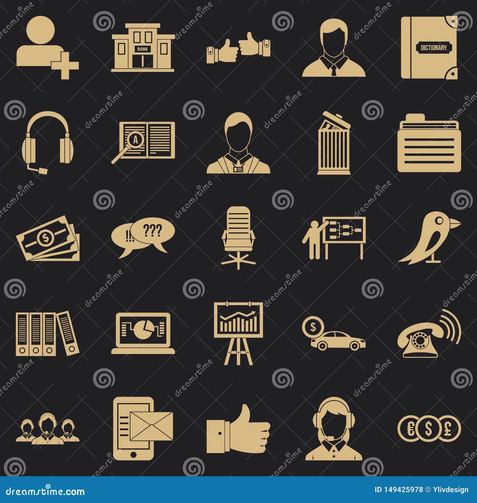 Deliberation Icons Set, Simple Style Stock Vector - Illustration of ...