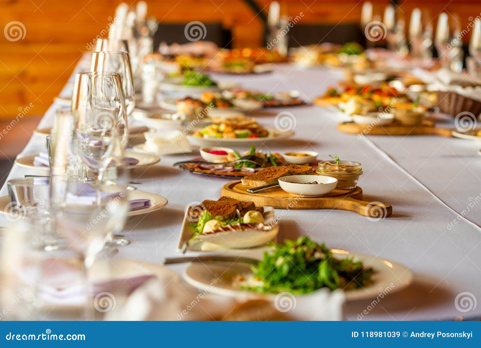 Delicacies on a Set Table in a Restaurant Stock Image - Image of dining ...