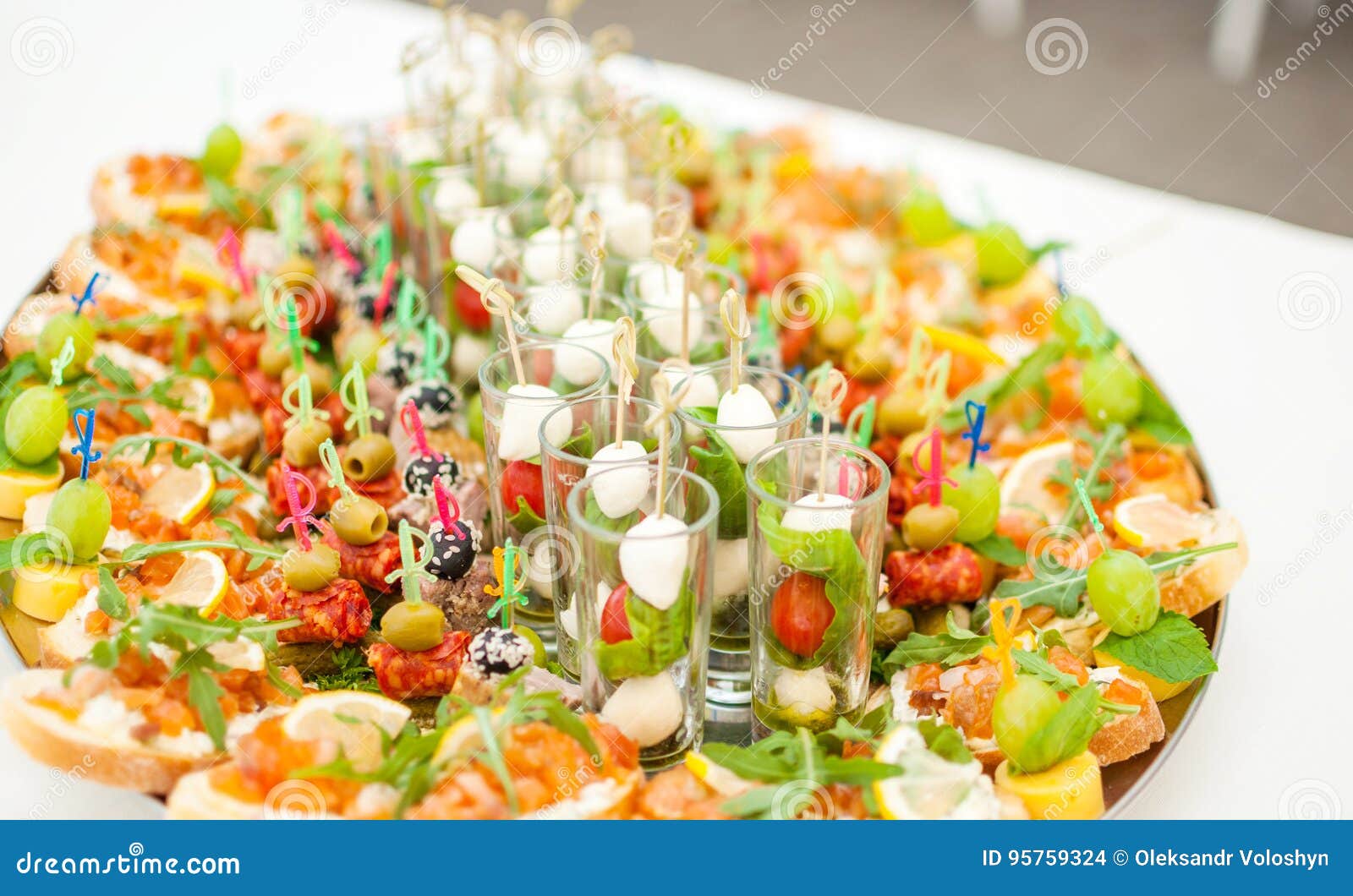 Delicacies and Snacks at a Buffet or Banquet. Catering Stock Photo ...