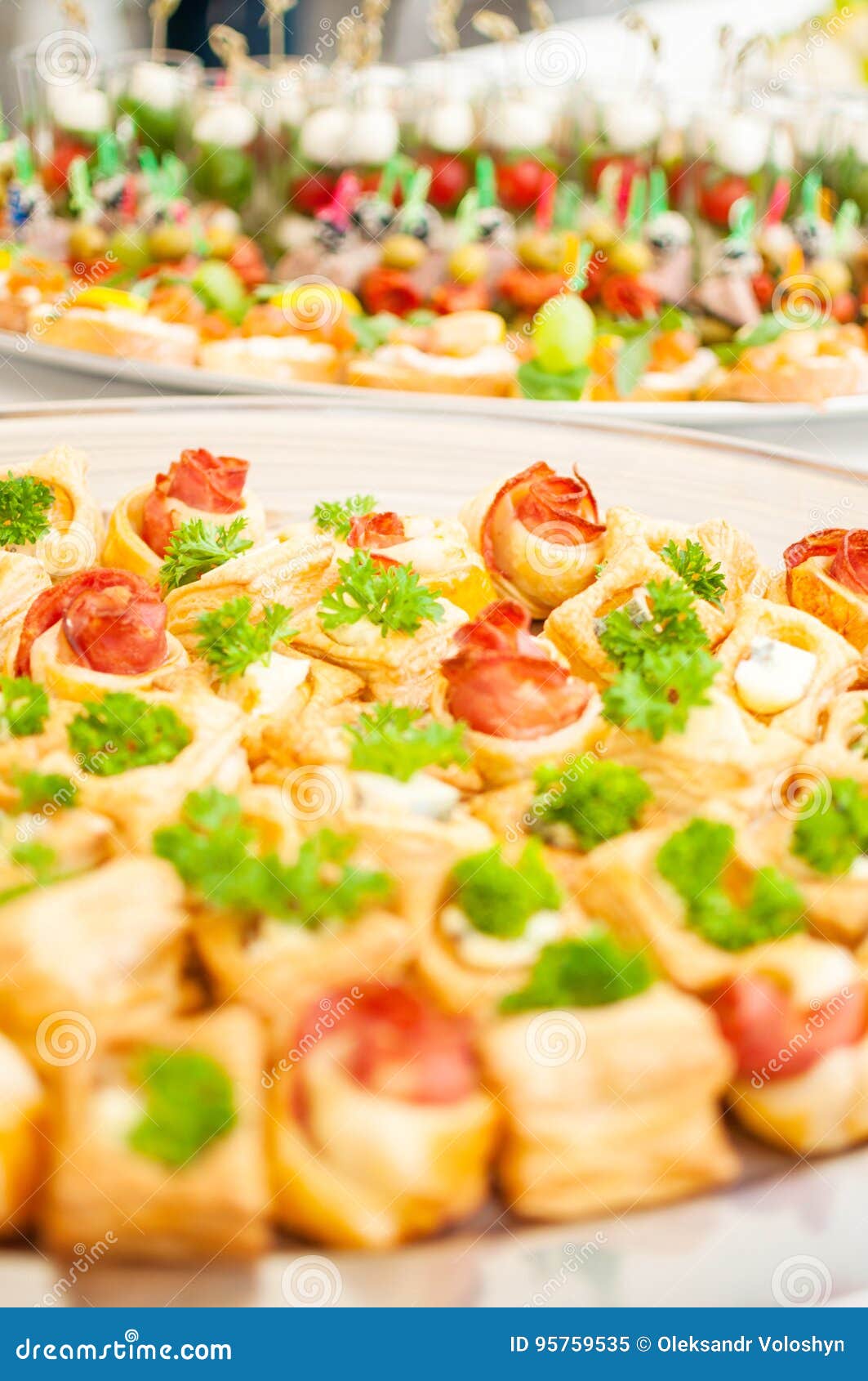 Delicacies And Snacks At A Buffet Or Banquet. Catering Royalty-Free ...