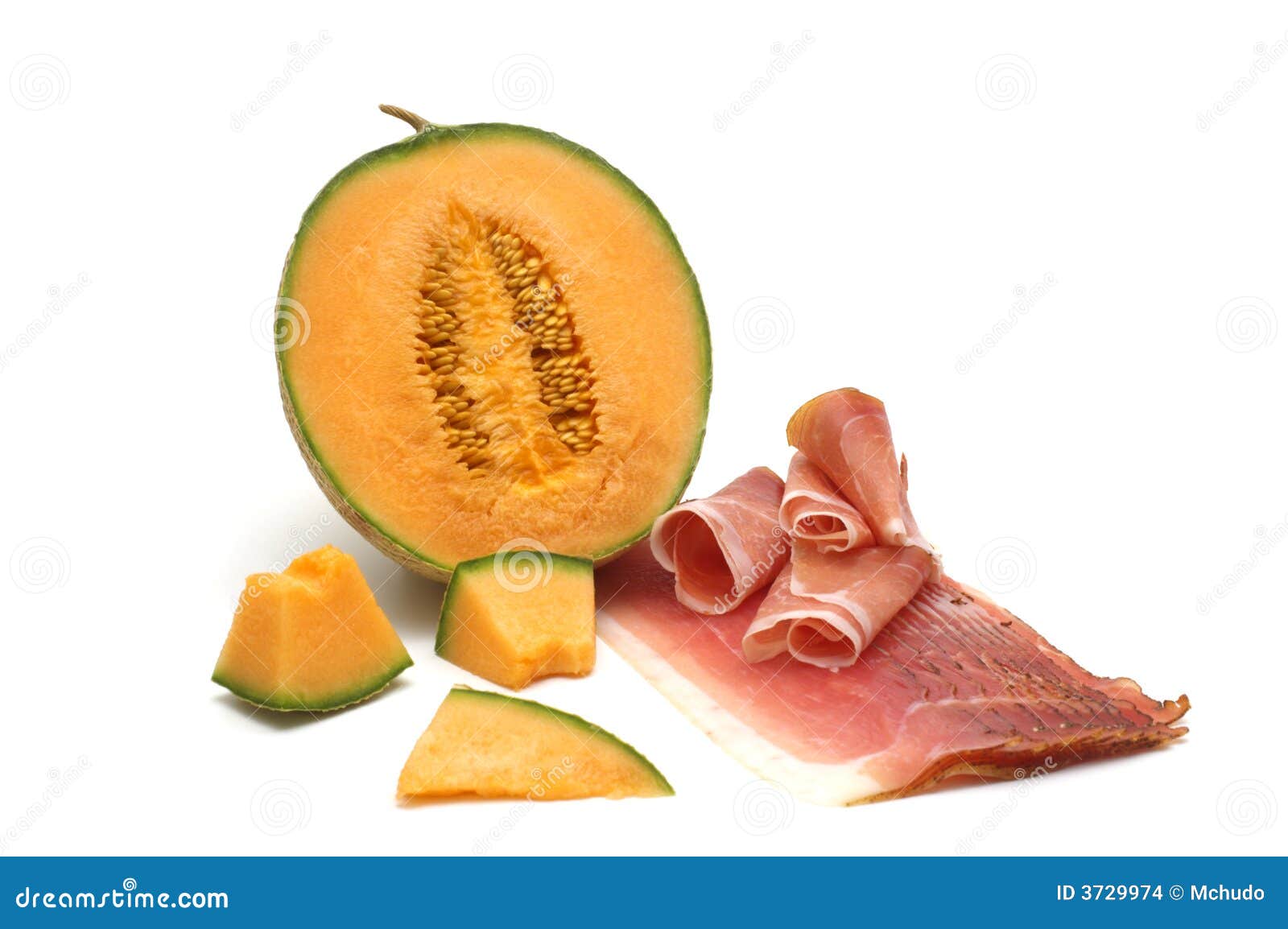 Delicacy -melon and meat stock photo. Image of dessert - 3729974