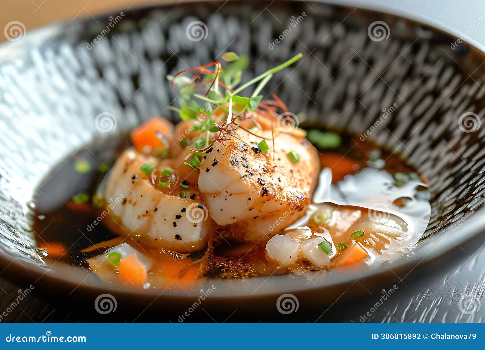 Delicacy Spicy Cream Seafood Soup With Crab Meat Banquet Festive
