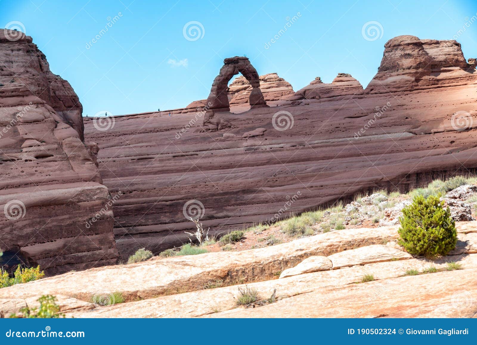 The Delicate Arch, Arches National Park, Utah. View from Lower ...