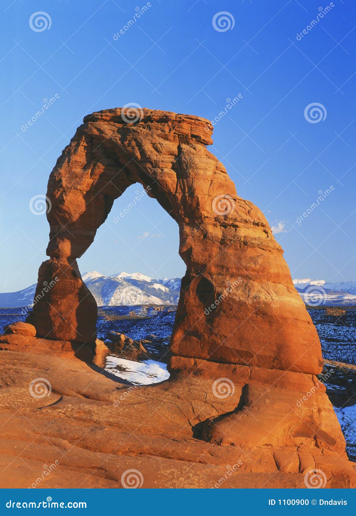 Delicate Arch and the Distant La Sal Mountains Stock Photo - Image of ...