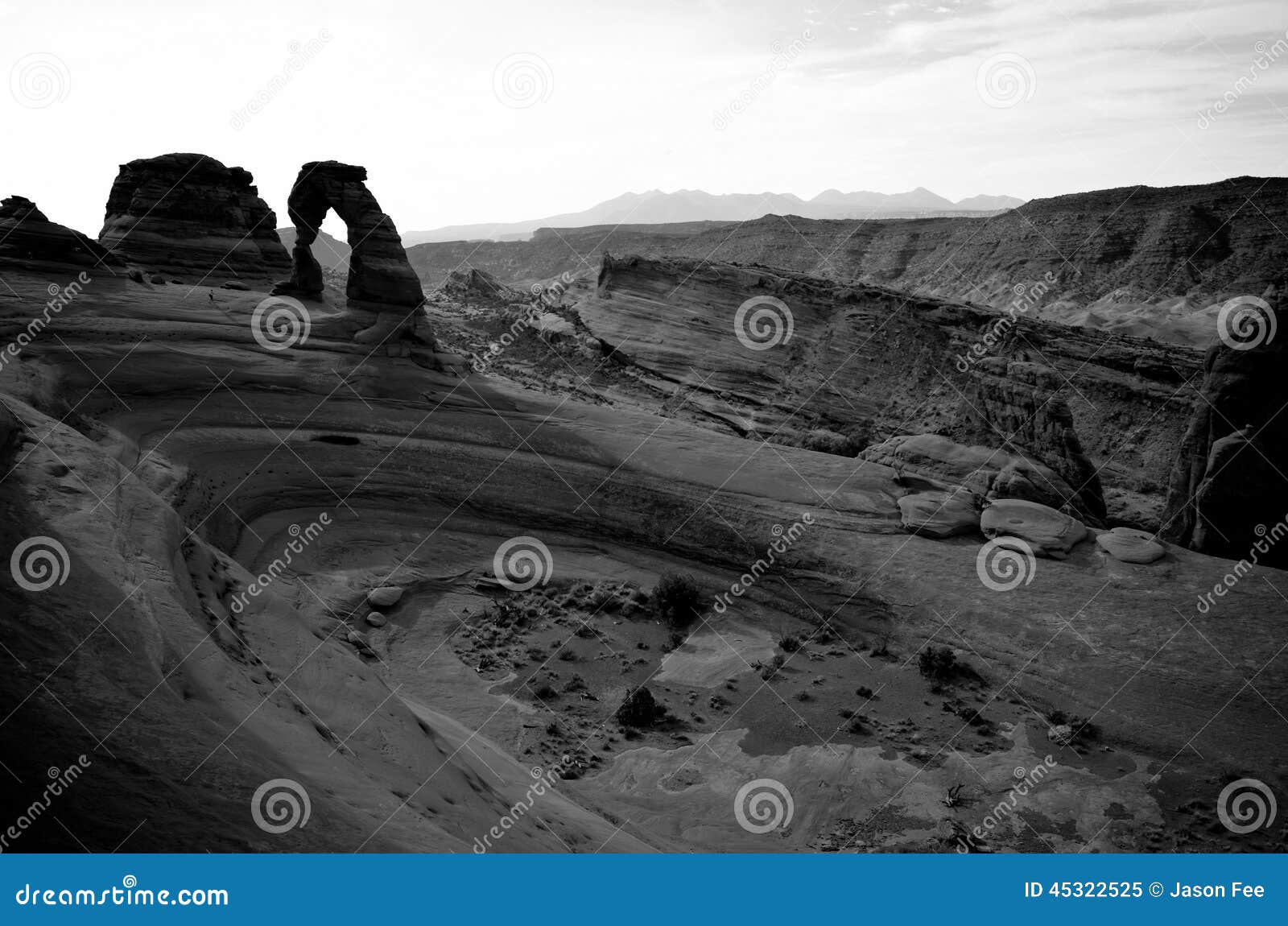 Delicate Arch Natural Amphitheater Landscape Stock Image - Image of ...