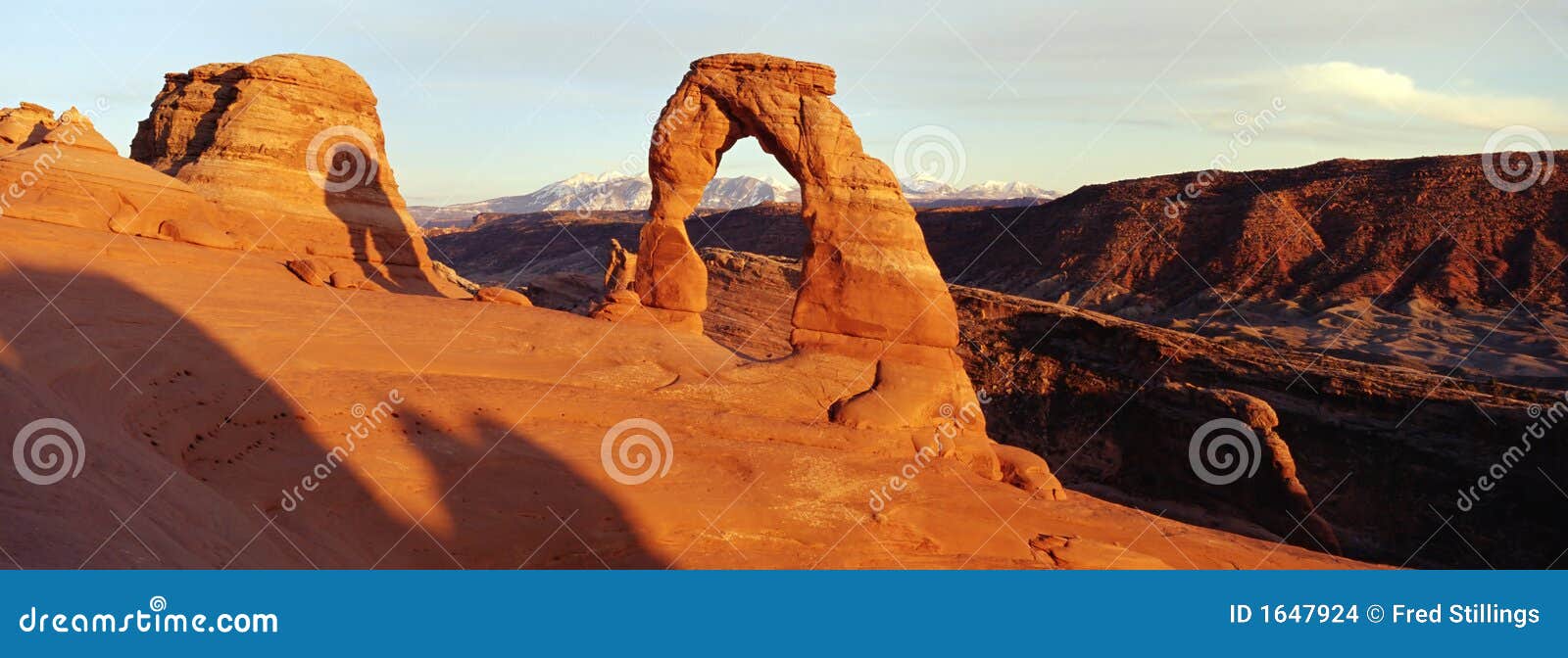 Delicate Arch Panorama stock photo. Image of climbing - 1647924
