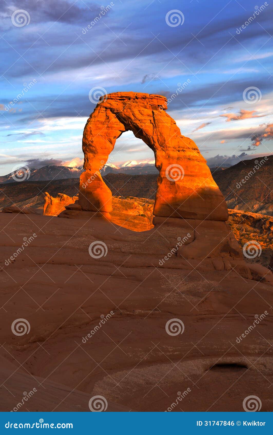 Delicate Arch at Sunset stock photo. Image of stormy - 31747846