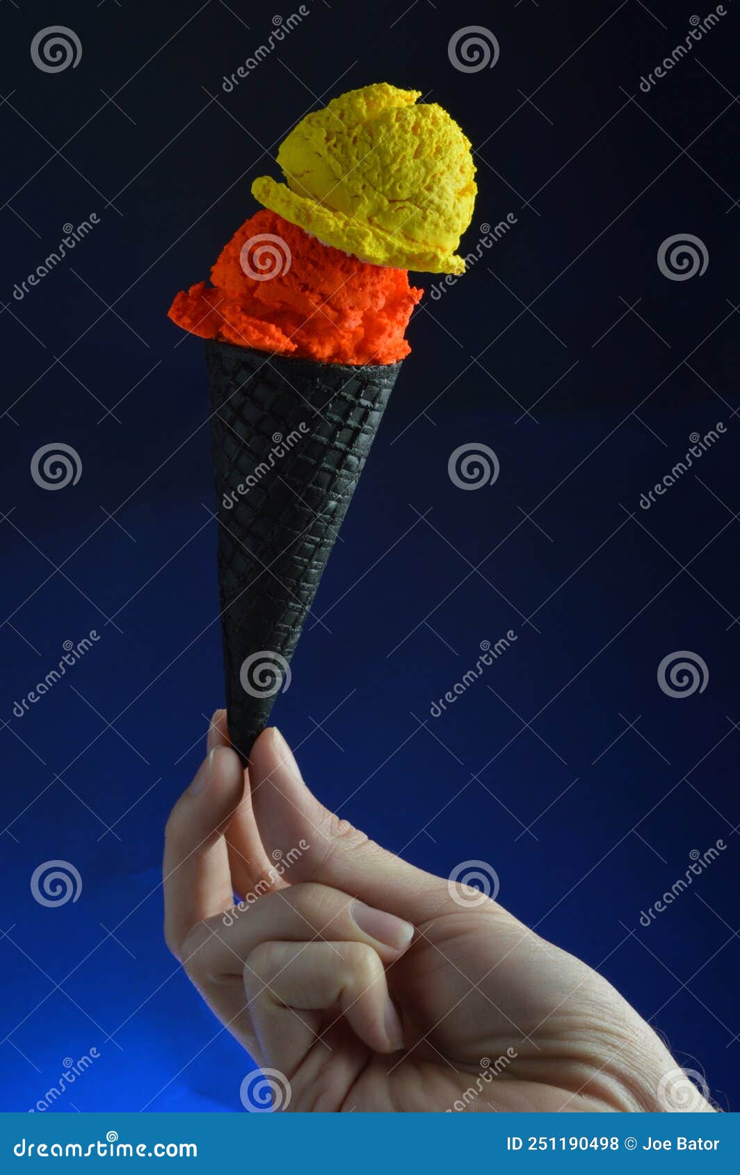 Ice Cream Cone Balancing in Finger Tips Stock Photo - Image of cold ...
