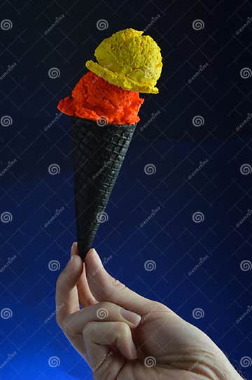 Ice Cream Cone Balancing in Finger Tips Stock Photo - Image of cold ...
