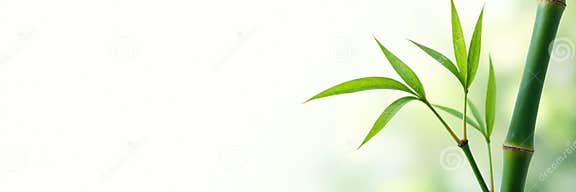 Delicate Bamboo Leaf Isolate on White Background, Simple, Natural Stock ...