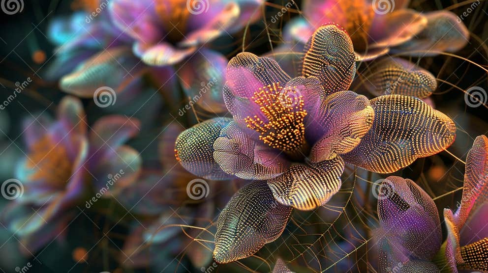 Binary Blossoms: Digital Blooms Special Stock Illustration ...