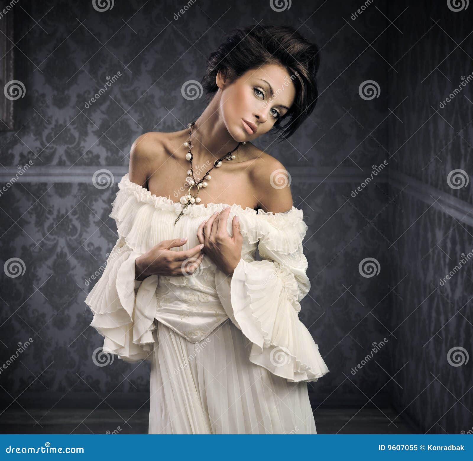 Delicate brunette stock image. Image of beautiful, beauty - 9607055