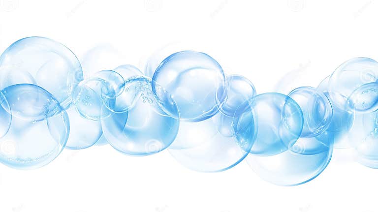 Bubbles Floating Gently Against a White Background, Creating a Serene ...