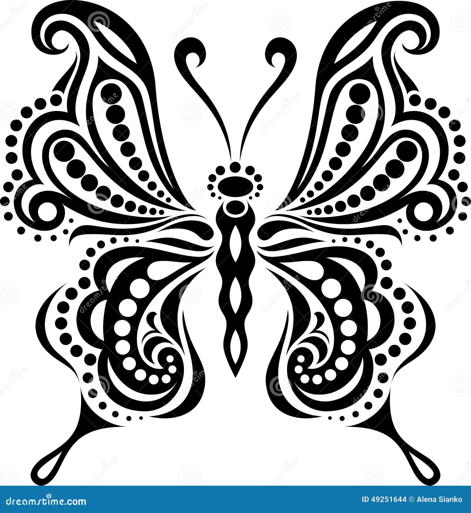 Delicate Butterfly Silhouette. Drawing of Lines and Points Stock Vector ...
