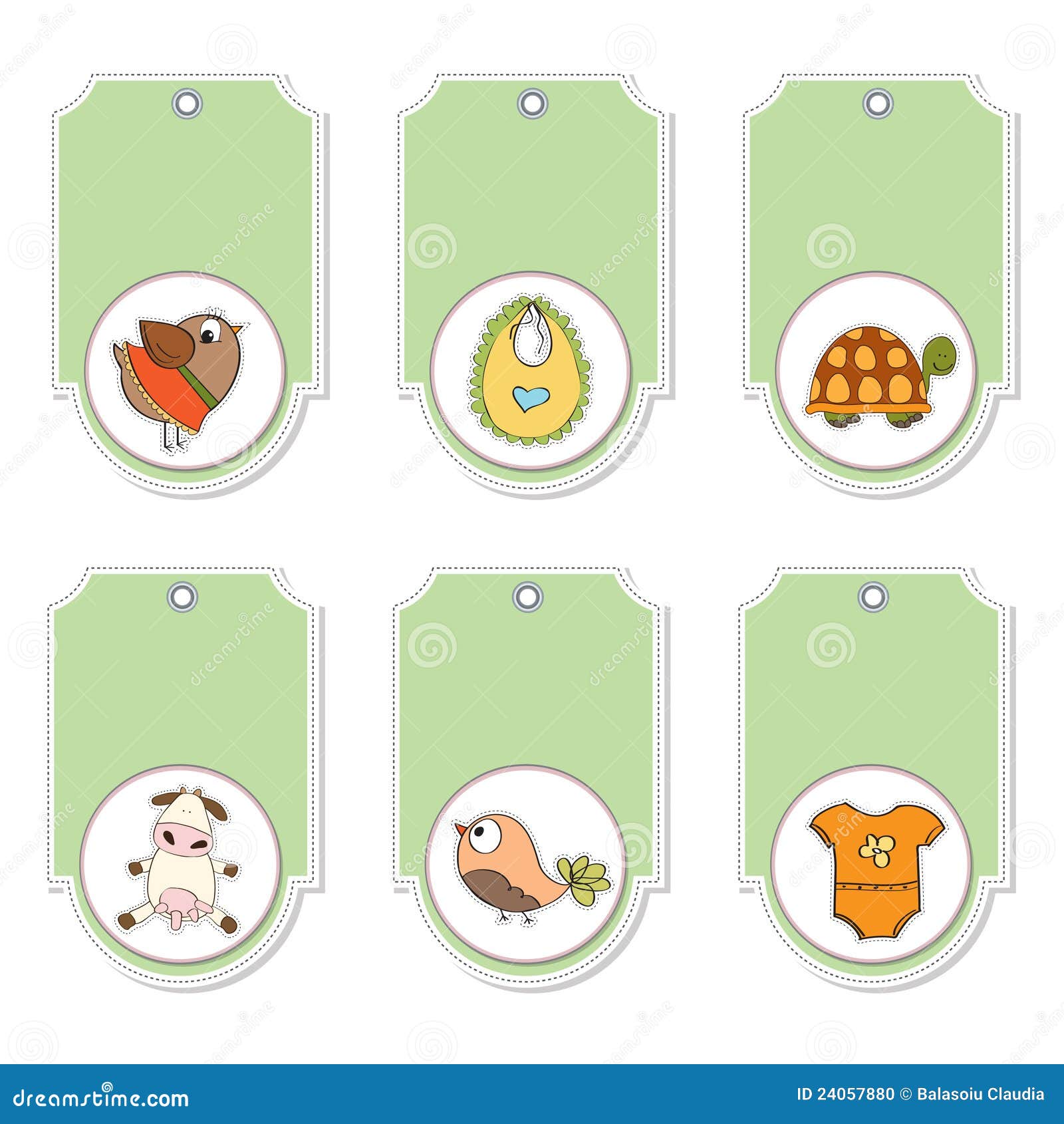 Delicate Cartoon Animals Labels Set Stock Vector - Illustration of ...