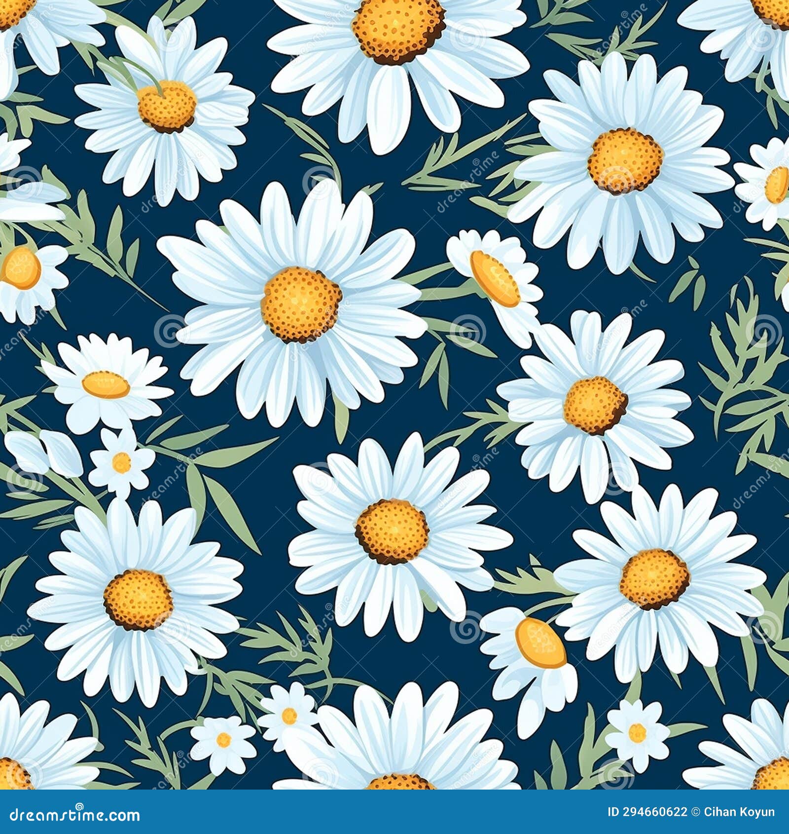 Delicate Daisy Print for Minimalist Design Stock Illustration ...