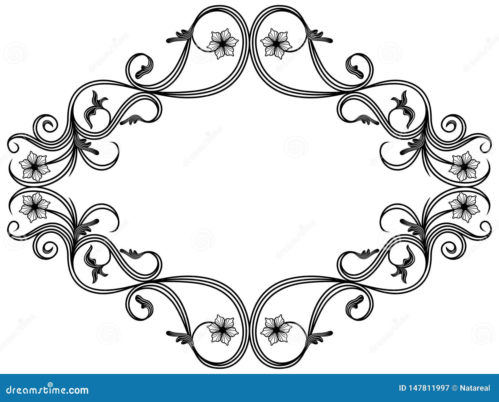 Delicate floral frame stock vector. Illustration of invitation - 147811997