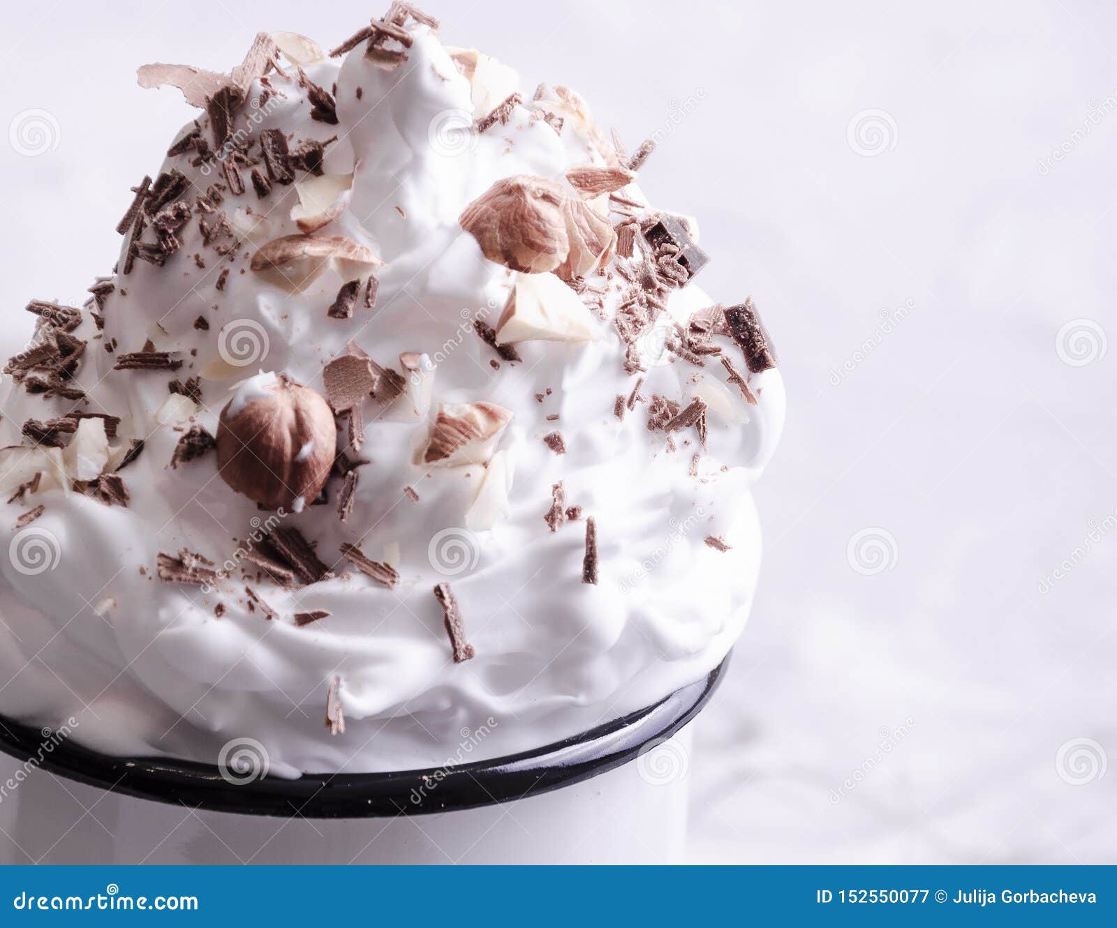Delicate Dessert with Cream, Powdered Sugar and Berries Stock Image ...